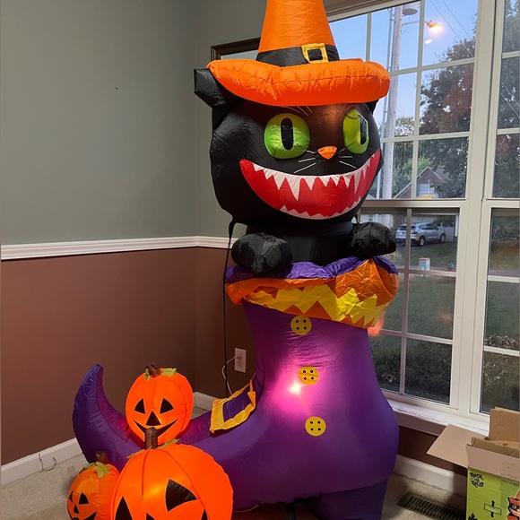 Gemmy | Holiday | Rare Gemmy 7 Ft Inflatable Airblown Cat In Shoe ...